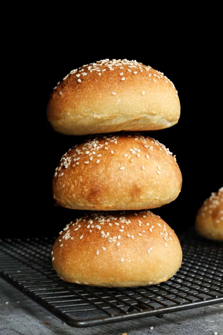 Long Fermented Sourdough Brioche Burger Buns - A pinch of Zest